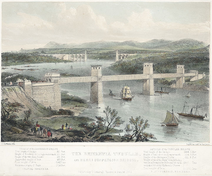 Robert Stephenson’s Aerial Tubeway (Britannia Bridge, Menai Strait ...